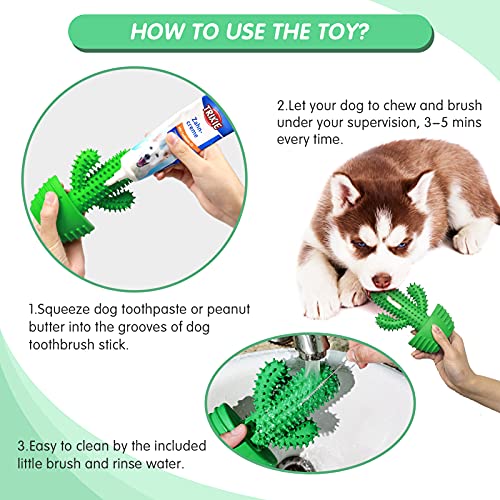 Dog Chew Toys Dog Toothbrush Stick Teeth Cleaning Brush Dental for Medium Large Dog, Puppy Christmas,Easter Birthday Gifts, Outdoor Dog Squeaky Toys for Aggressive Chewers Tough Toys Interactive