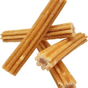 Himalayan Dog Chew Churro Yak Cheese Dog Chews, 100% Natural, Long Lasting, Gluten Free, Healthy & Safe Dog Treats, Lactose & Grain Free, Protein Rich, Real Peanut Butter Flavor, 4 Churros Per Pouch