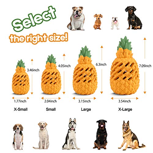 Cullaby Pineapple Dog Chew Toys for Aggressive Chewer - Indestructible Interactive Treat Toys for Large Medium Small Dogs - Fun to Chew (Small)