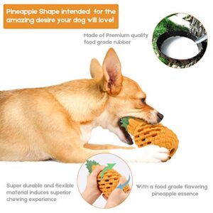 Cullaby Pineapple Dog Chew Toys for Aggressive Chewer - Indestructible Interactive Treat Toys for Large Medium Small Dogs - Fun to Chew (Small)