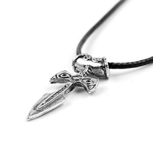 nichibotsu - cool antique silver viking sword pendant necklace amulet of talos handmade pendant