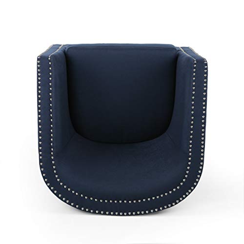 Christopher Knight Home Octavia Contemporary Fabric Swivel Chair, Blue, Black