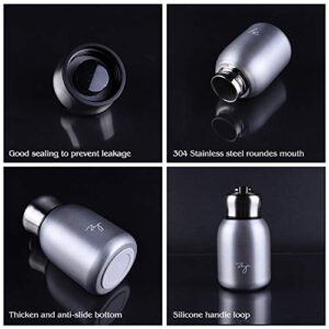 Mini Thermal Mug, 10oz/300ML Mini Thermos Mug Leak Proof Vacuum Flasks Travel Thermos Cup Portable Stainless Steel Drink Water Bottle for Indoor and Outdoor (Silver)