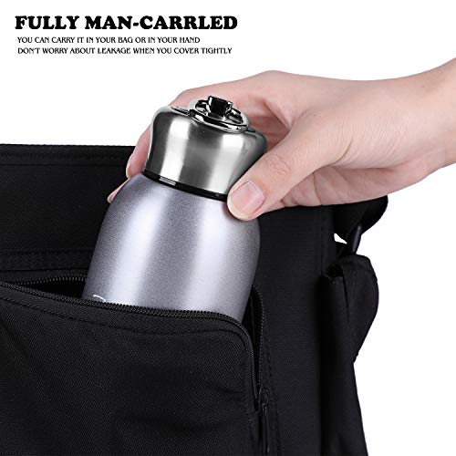 Mini Thermal Mug, 10oz/300ML Mini Thermos Mug Leak Proof Vacuum Flasks Travel Thermos Cup Portable Stainless Steel Drink Water Bottle for Indoor and Outdoor (Silver)