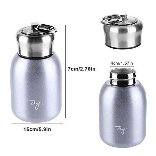 Mini Thermal Mug, 10oz/300ML Mini Thermos Mug Leak Proof Vacuum Flasks Travel Thermos Cup Portable Stainless Steel Drink Water Bottle for Indoor and Outdoor (Silver)