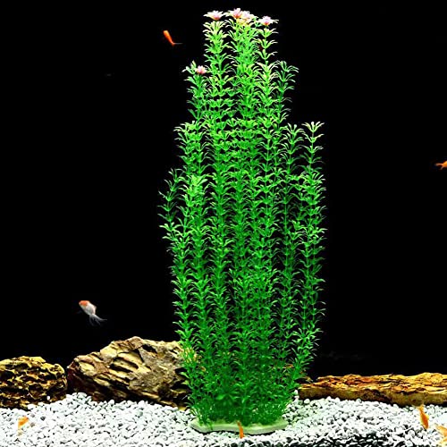 Unootel Lantian Grass Cluster Aquarium Décor Plastic Plants Green Large 24 Inches Tall