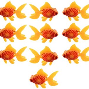 XMHF Aquarium Fish Bowl Tank Artificial Floating Plastic Yellow Red Decor Goldfish Ornament Fish Tank Decoration 10PCS