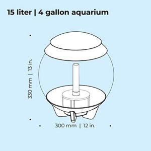 Halo 15 Aquarium with MCR Light - 4 Gallon, White