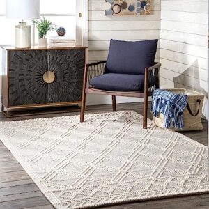 nuloom natti contemporary trellis area rug, 8' 6" x 11' 6", beige