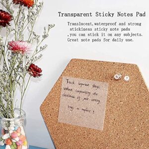 Transparent Sticky Notes Pad 3×3 Inches Strong Self-Stick Notes 10 Pads Waterproof Memo Pads 50 Sheets/Per Pad