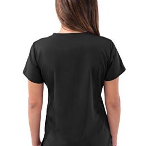 Adar Pro Scrubs for Women - Sweetheart V-Neck Scrub Top - P4210 - Black - S