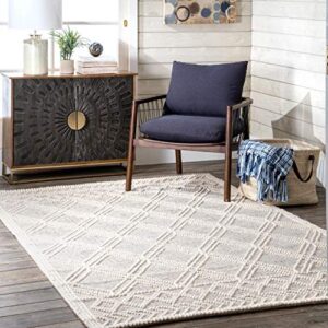 nuloom natti contemporary trellis area rug, 7' 6" x 9' 6", beige