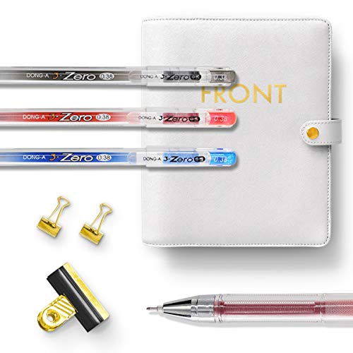 LOVENIMEN Gel Ink Rollerball Pens, Dong-a 0.38 mm, Fine Point Fine-Tech Excellent Smooth Writing, Metal Needle Tip Ink Pen - Black 12 Pack