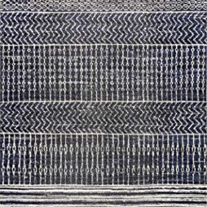 nuLOOM Saige Modern Trellis Fringe Indoor/Outdoor Area Rug, 5' x 8', Black