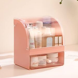 Acrylic Makeup Organizer With Lid Cosmetic Storage Drawers Portable Makeup Organizers Dustproof And Waterproof Box Earring Holder Organizer Jewelry Display Stand For Women