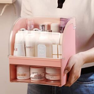 Acrylic Makeup Organizer With Lid Cosmetic Storage Drawers Portable Makeup Organizers Dustproof And Waterproof Box Earring Holder Organizer Jewelry Display Stand For Women