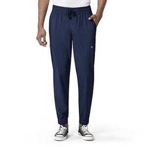 wonderwink w123 men's cargo jogger scrub pant, navy, m