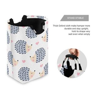 Nander Laundry Basket Hedgehog Polka Dot Large Hamper Foldable Bag for Dirty Clothes Organizer Laundry Bag Picnic Baskets Print Toy Gift Organizer