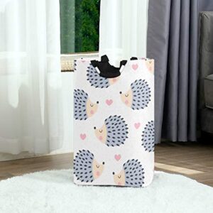 Nander Laundry Basket Hedgehog Polka Dot Large Hamper Foldable Bag for Dirty Clothes Organizer Laundry Bag Picnic Baskets Print Toy Gift Organizer