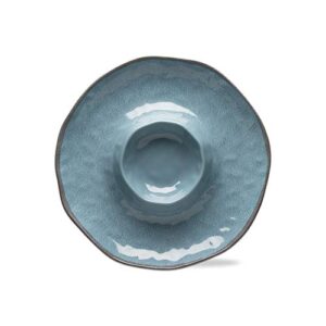 tag veranda melamine chip and dip aqua appetizer serving dish bowl aqua blue