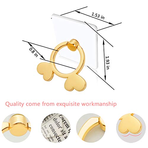 The Garnish Transparent Cell Phone Ring Holder-(2 Pack) 360 Degree Rotation Gold Phone Ring Holder Clear Stand Finger Ring Kick-Stand Compatible Various Mobile Phones or Phone Cases