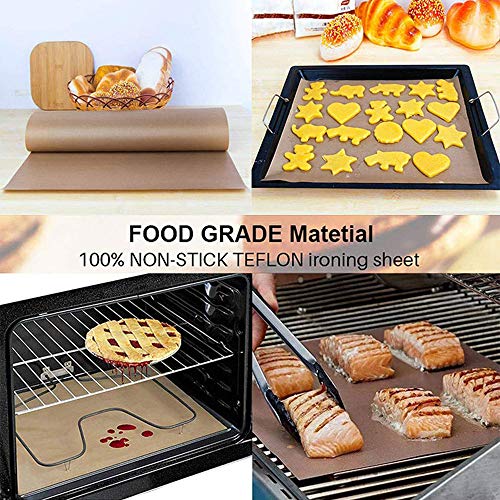 Bugucat Reusable Baking Sheet 8 Pack, PTFE Teflon Baking Mats Heat Resistant Transfer Paper Non Stick Baking Paper Waterproof and Washable Baking Tray Oven Tray BBQ Grill Mat 40 * 60cm Each