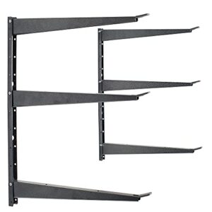 heavy duty wood and lumber storage rack, holds up to 480 lbs - easy to install mounted rack with steel construction for indoor & outdoor storage solution for garage, basement & pantry by delta cycle