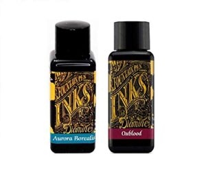 diamine fountain pen ink 30ml oxblood & aurora borealis - 2 pack