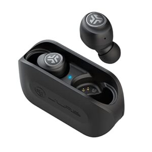 jlab go air true wireless bluetooth earbuds + charging case | black | dual connect | ip44 sweat resistance | bluetooth 5.0 connection | 3 eq sound settings signature, balanced, bass boost