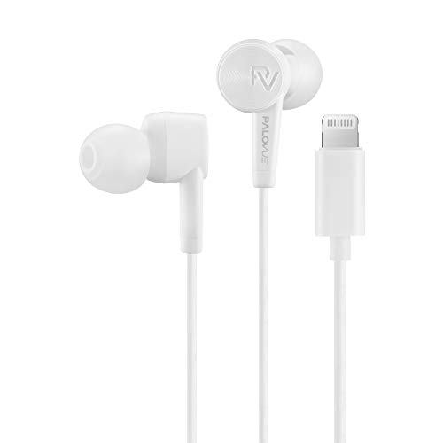 PALOVUE Lightning Headphones Earphones Earbuds Compatible iPhone 14 13 12 11 Pro Max iPhone X XS Max XR iPhone 8 Plus iPhone 7 Plus MFi Certified with Microphone Controller SweetFlow White