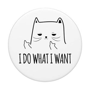 Funny Adult Humour Cat Middle Finger Men & Women PopSockets Swappable PopGrip