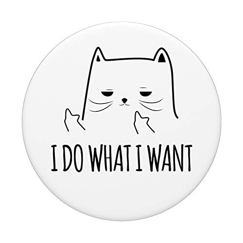 Funny Adult Humour Cat Middle Finger Men & Women PopSockets Swappable PopGrip