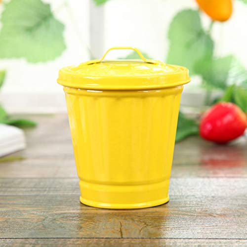 TOPBATHY Mini Wastebasket Trash Can Dispenser with Lid for Bathroom Countertop Tabletop Cotton Makeup Sponges Tissues Garbage Holder Random Color