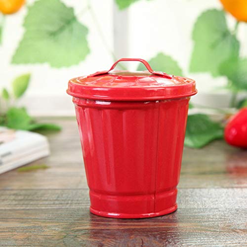 TOPBATHY Mini Wastebasket Trash Can Dispenser with Lid for Bathroom Countertop Tabletop Cotton Makeup Sponges Tissues Garbage Holder Random Color