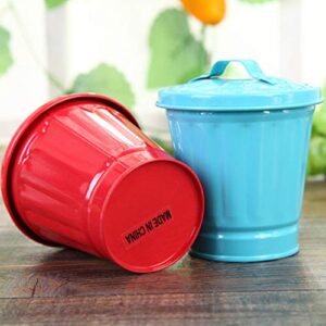 TOPBATHY Mini Wastebasket Trash Can Dispenser with Lid for Bathroom Countertop Tabletop Cotton Makeup Sponges Tissues Garbage Holder Random Color