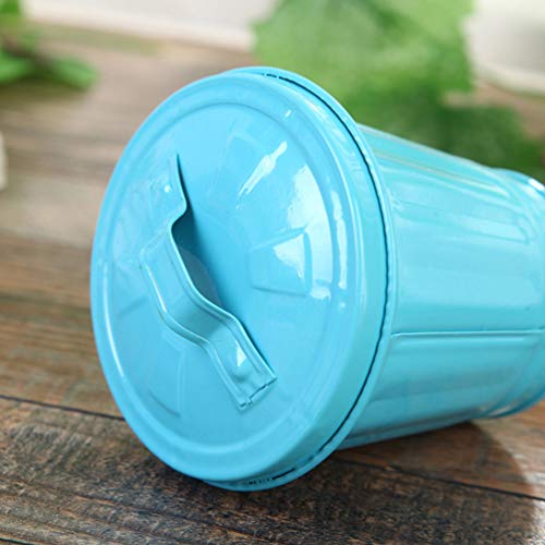 TOPBATHY Mini Wastebasket Trash Can Dispenser with Lid for Bathroom Countertop Tabletop Cotton Makeup Sponges Tissues Garbage Holder Random Color