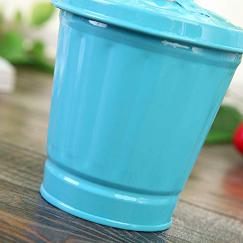 TOPBATHY Mini Wastebasket Trash Can Dispenser with Lid for Bathroom Countertop Tabletop Cotton Makeup Sponges Tissues Garbage Holder Random Color