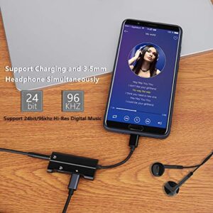 USB C to 3.5mm Headphone and Charger Adapter, 3 in 1 USB C to 3.5mm& USB C Headphone Jack Adapter with Charging Dongle Compatible with Samsung Galaxy S22 Ultra/S22/S21/S21 Ultra/S20FE, Pixel 5/4/3/2