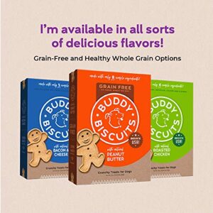 Buddy Biscuits Oven Baked Dog Treats, Assorted Flavors Roasted Chicken, Grilled Beef, Sharp Cheddar, 16oz