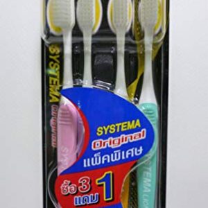 Systema Original Super Soft & Slim Bristles Toothbrushes Family Pack (Pakc of 4)