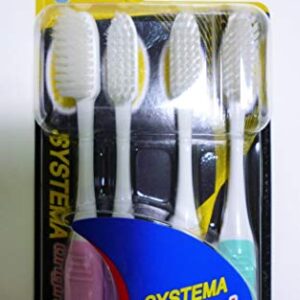 Systema Original Super Soft & Slim Bristles Toothbrushes Family Pack (Pakc of 4)