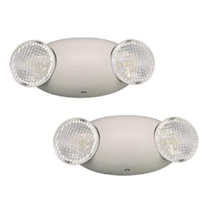 amazoncommercial led emergency light, ul certified, 2-pack, adjustable two led bug eye head, battery backup