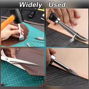 328Pcs Leather Tooling Kit, Leather Kit with Manual, Leather Working Tools and Supplies, Leather Stamp Tools, Stitching Groover and Rivets Kit Suitable for Beginners to Professionals