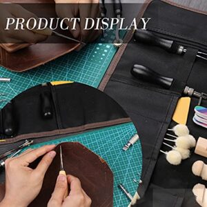 328Pcs Leather Tooling Kit, Leather Kit with Manual, Leather Working Tools and Supplies, Leather Stamp Tools, Stitching Groover and Rivets Kit Suitable for Beginners to Professionals