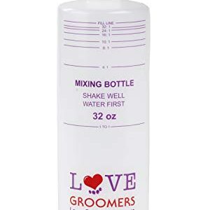 GROOMER ESSENTIALS 32 Ounce Dilution Bottle - Pack of 4 (Pet Shampoo Dilution Bottles) - Mixing Bottle for Dog Grooming Shampoo and Conditioner Grooms