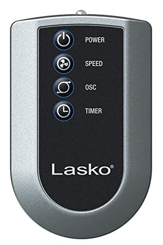 Lasko Oscillating High Velocity Tower Fan, Remote Control, Timer, 3 Powerful Speeds, for Garage, Basement and Gym, 35" Silver and Black, U35115