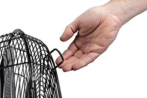 Lasko Metal Commercial Grade Electric Plug-In High Velocity Floor Fan with Wall Mount Option and Remote Control for Indoor Home, Bedroom, Garage, Basement, and Work Shop Use, Black H20660 Large