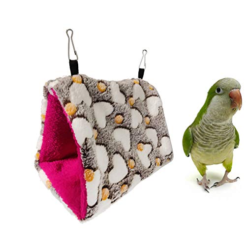 POPETPOP Birds Hammock Bird Hanging Bed Plush Bird House Birds Hut Hideaway for Parrot Macaw Budgies Parakeet Cockatiels Lovebird