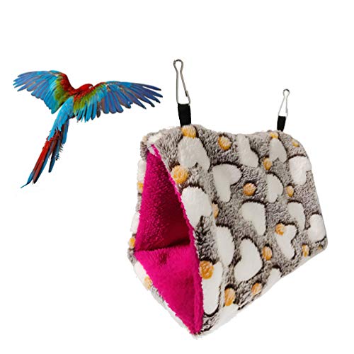 POPETPOP Birds Hammock Bird Hanging Bed Plush Bird House Birds Hut Hideaway for Parrot Macaw Budgies Parakeet Cockatiels Lovebird