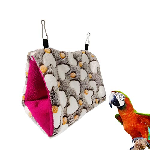 POPETPOP Birds Hammock Bird Hanging Bed Plush Bird House Birds Hut Hideaway for Parrot Macaw Budgies Parakeet Cockatiels Lovebird